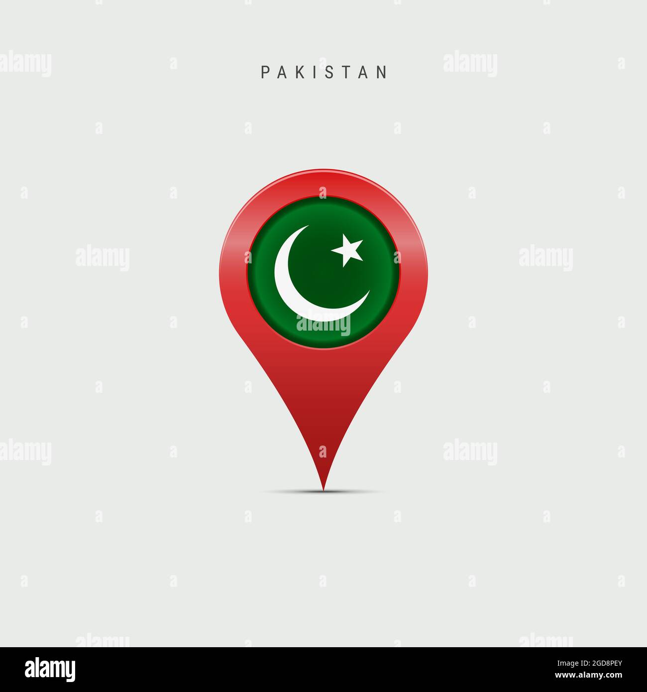 Teardrop Map Marker With Flag Of Pakistan Pakistani Flag Inserted In