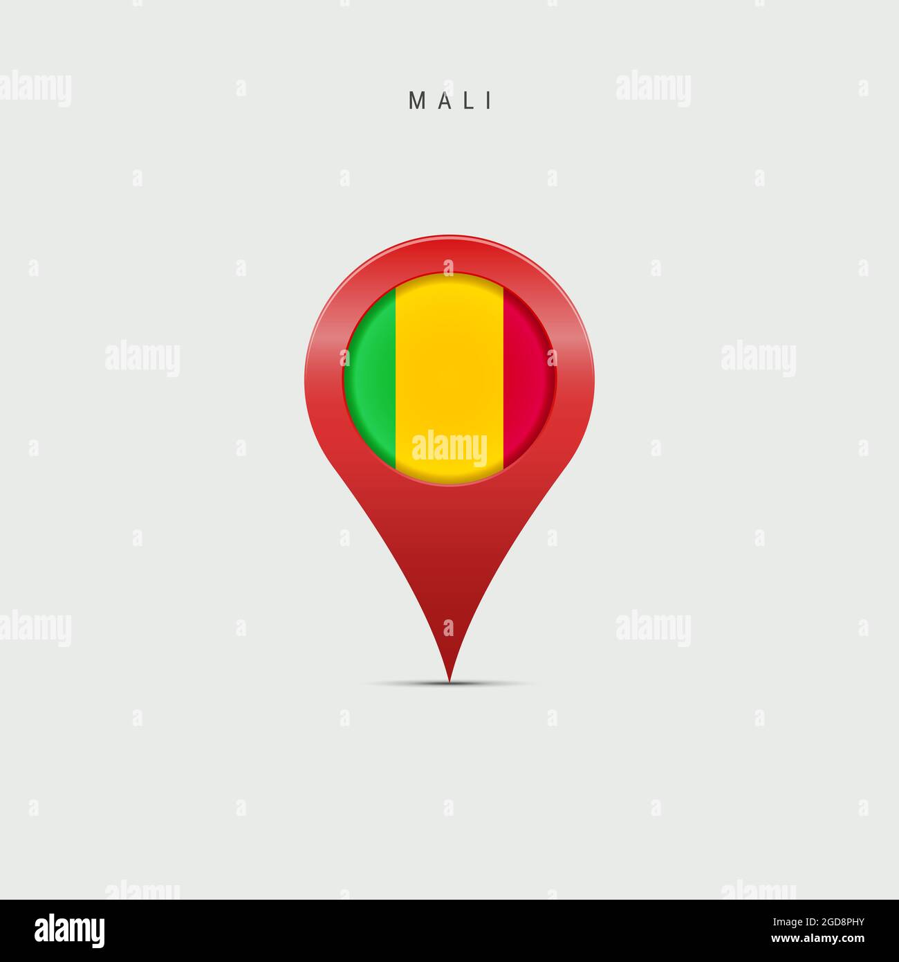 Teardrop map marker with flag of Mali. Malian flag inserted in the ...