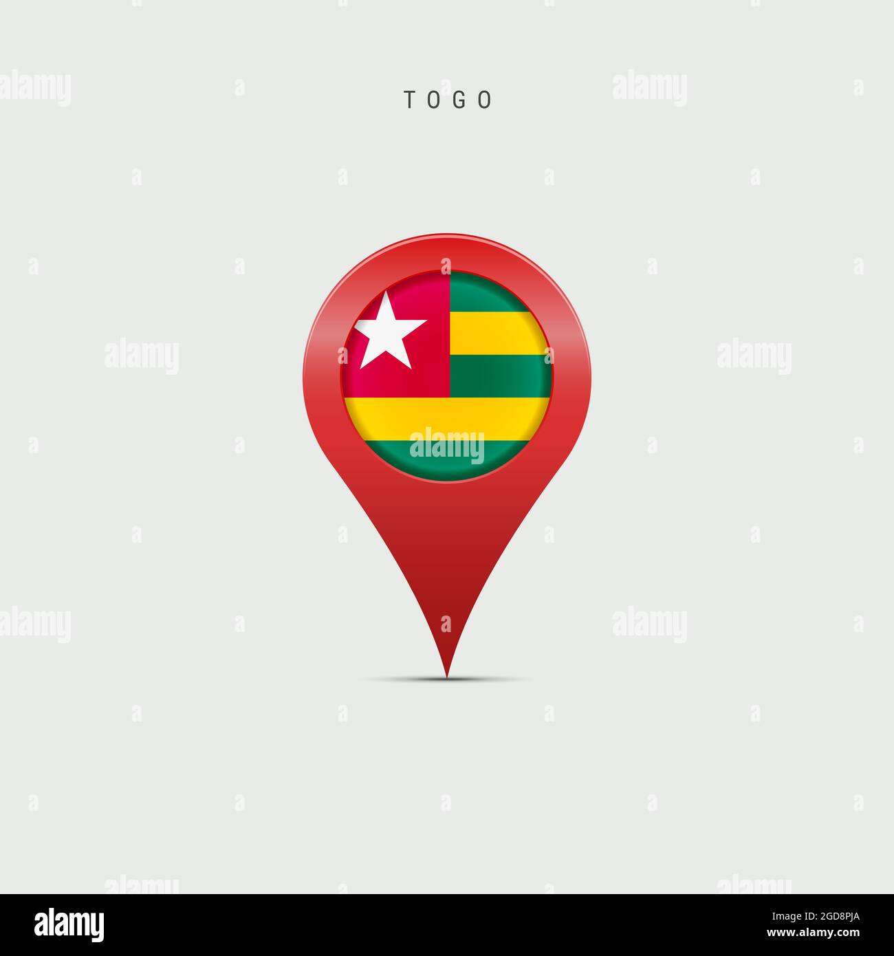 Teardrop map marker with flag of Togo. Togolese Republic flag inserted ...