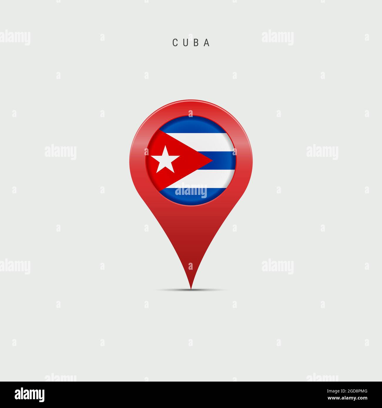 Teardrop map marker with flag of Cuba. Cuban flag inserted in the ...