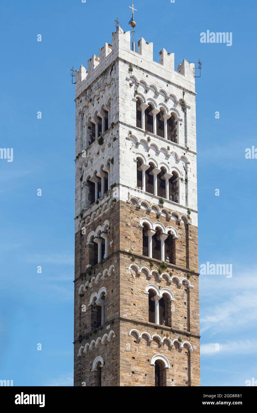 Bell tower of the Romanesque Cathedral of Saint Martin - San Martino ...