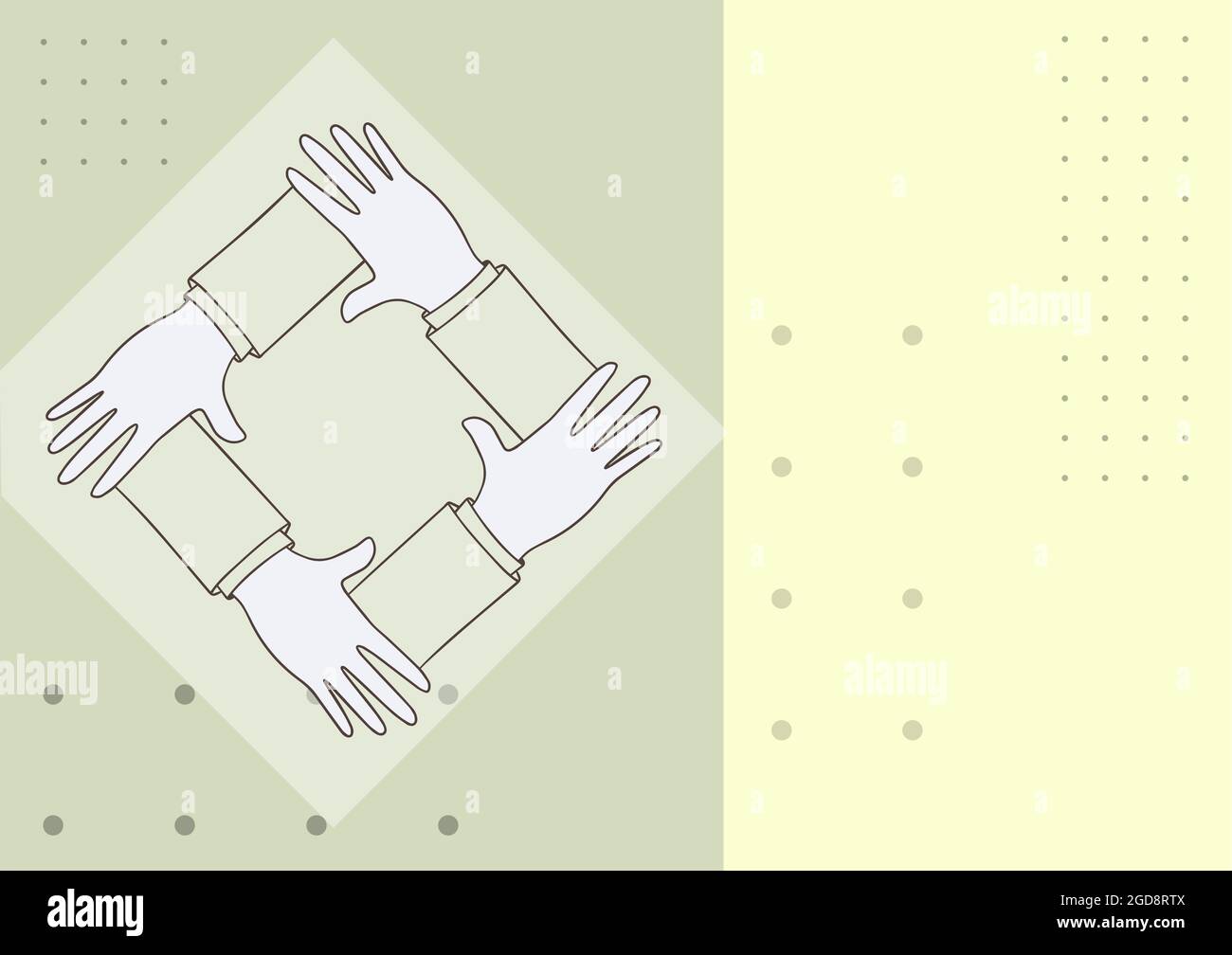 Four Hands Drawing Holding Arm Together Showing Connection Symbol ...