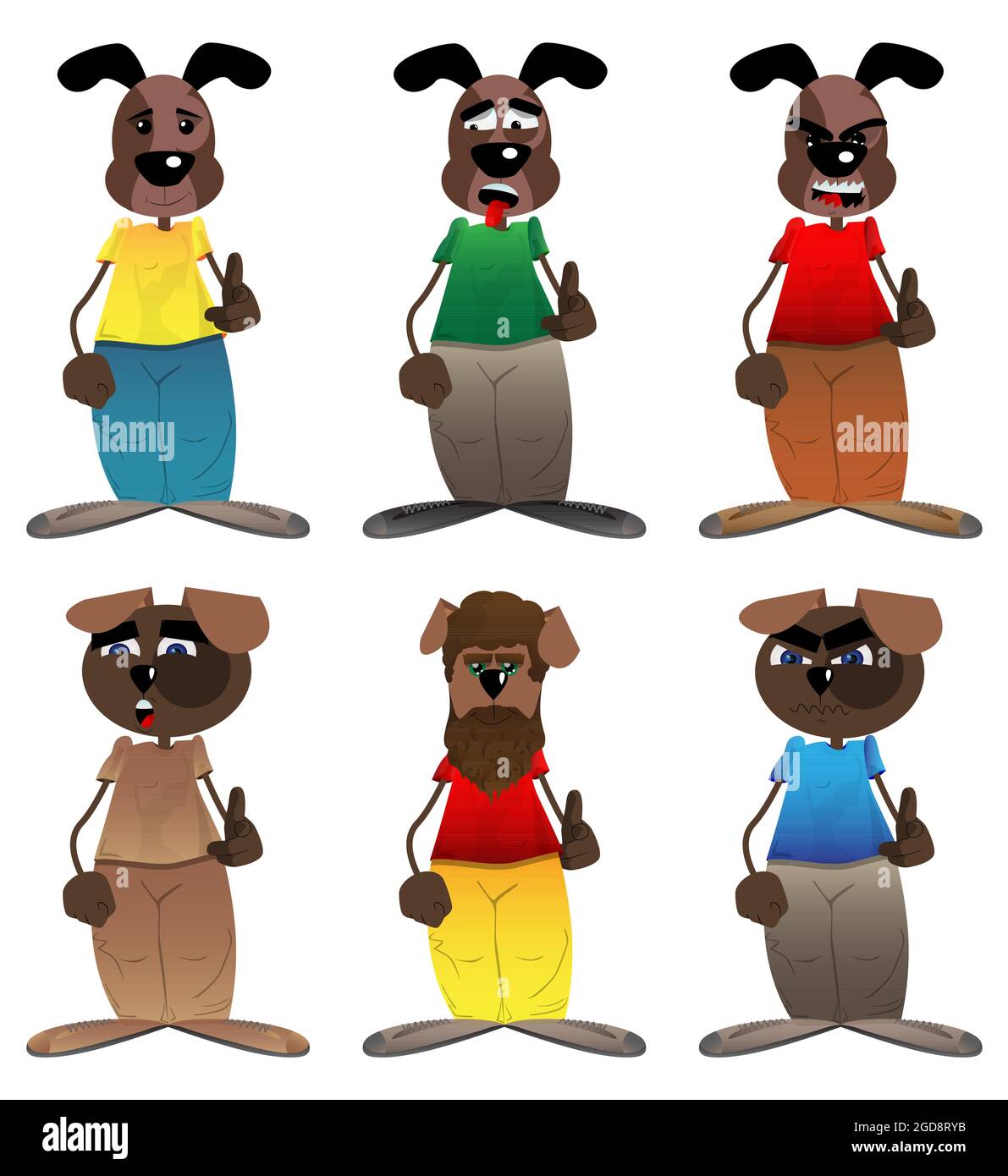 Funny cartoon dog pointing at the viewer with his hand. Vector ...