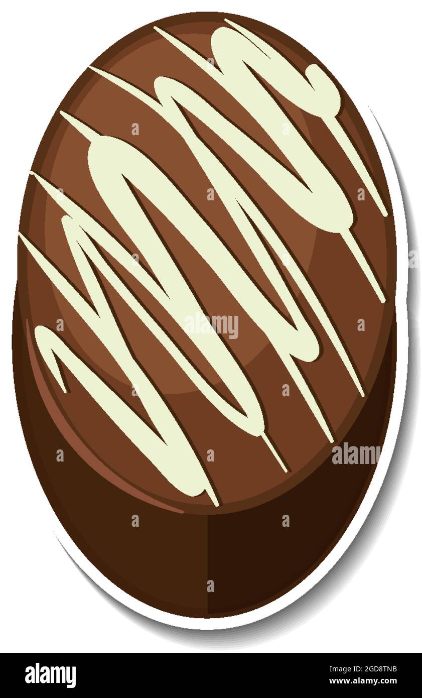 Chocolate brownie sticker isolated on white background illustration ...