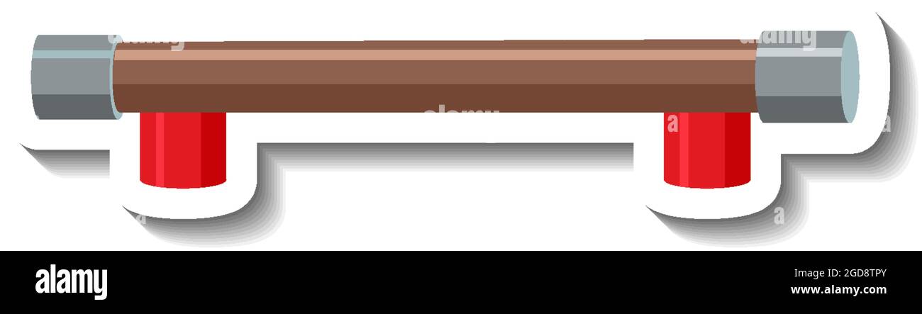 A sticker template with balance bar playground equipment illustration ...