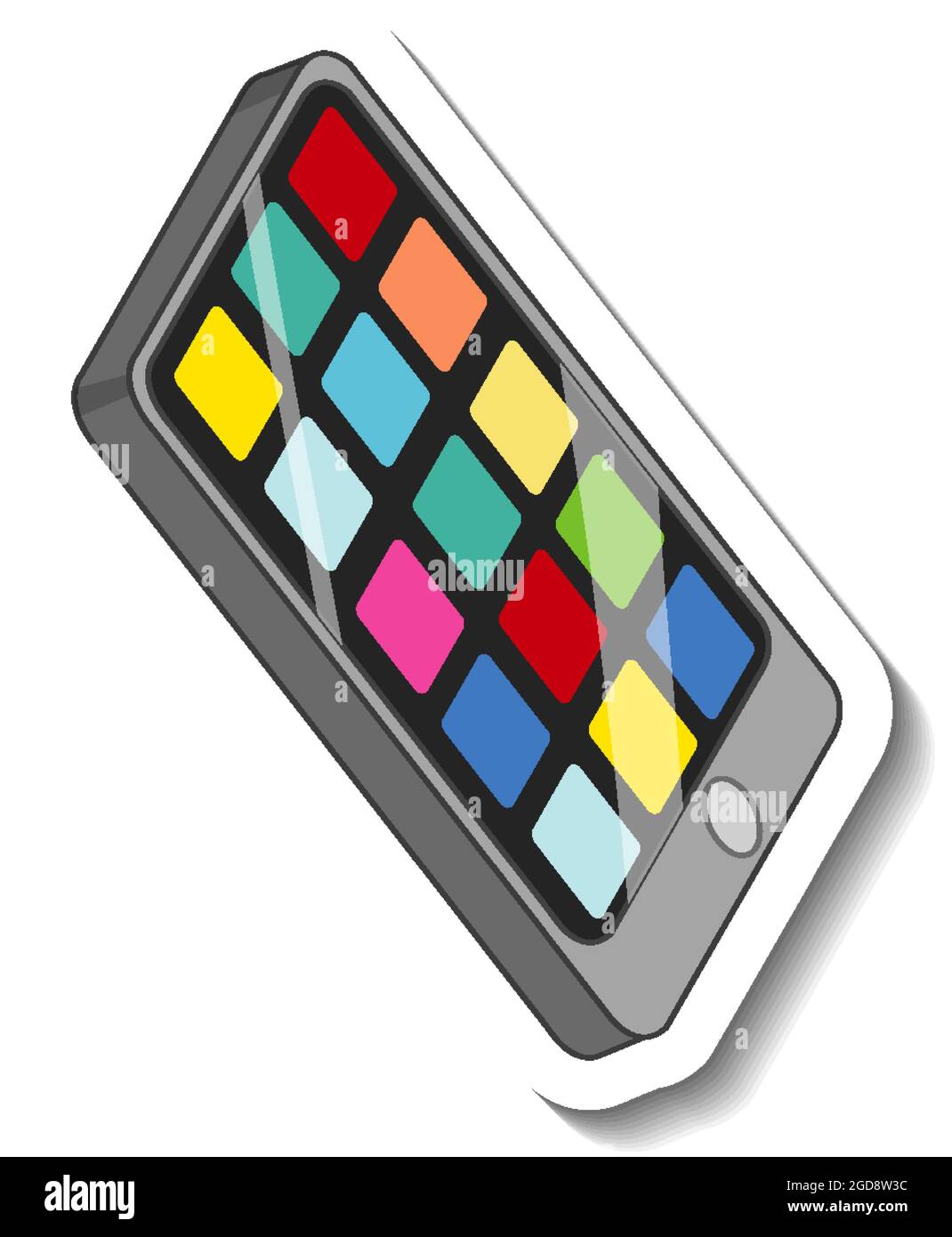 A smartphone sticker on white background illustration Stock Vector ...