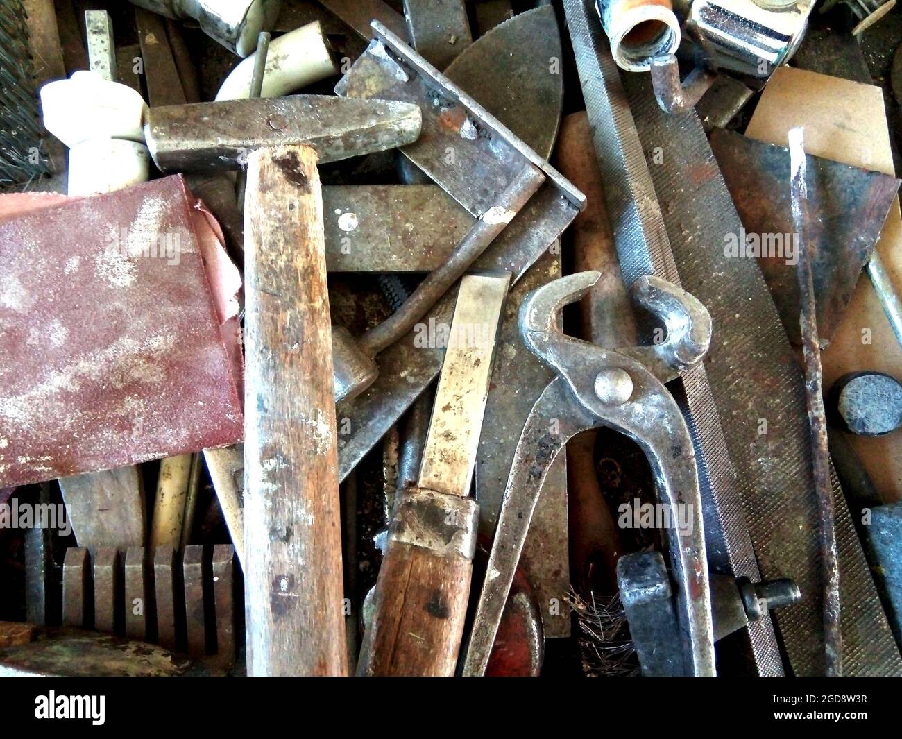 hammer, pliers and other tools Stock Photo - Alamy