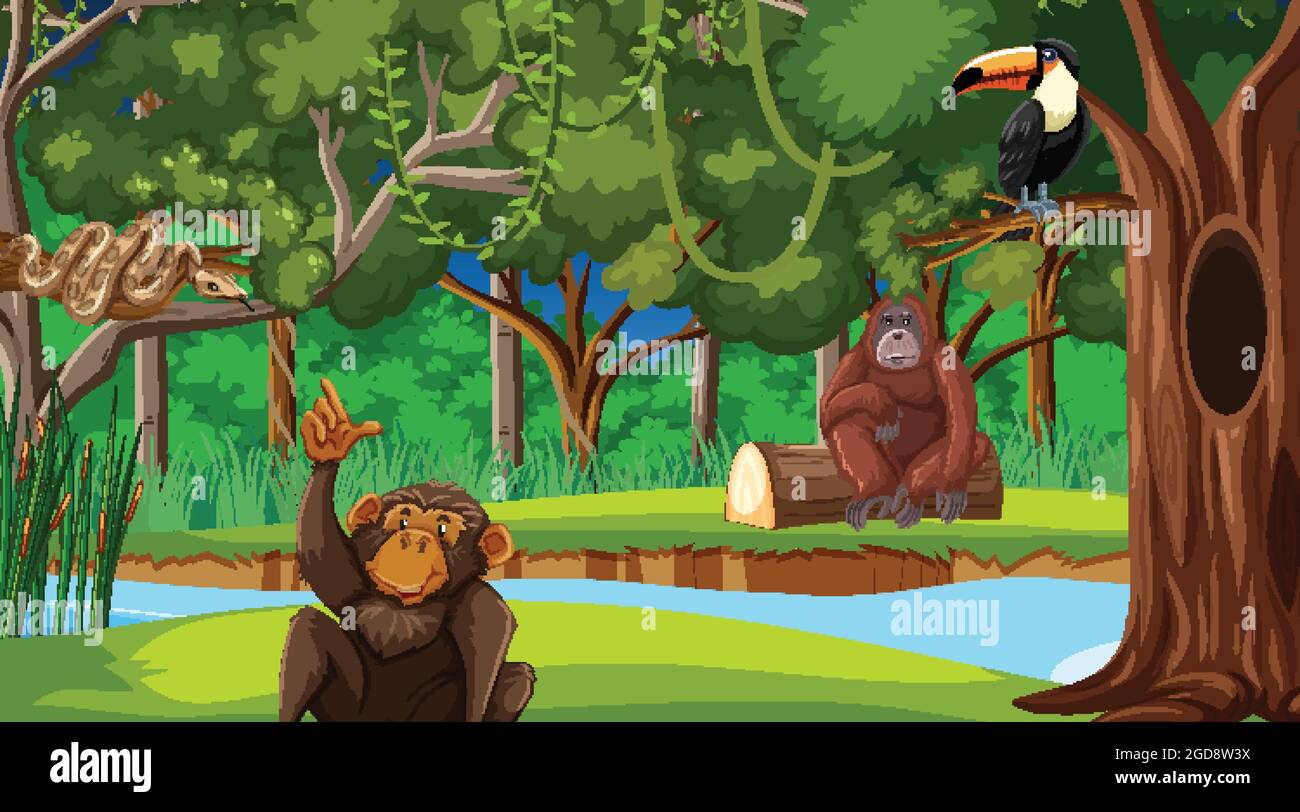 Action animals scene Stock Vector Images - Alamy
