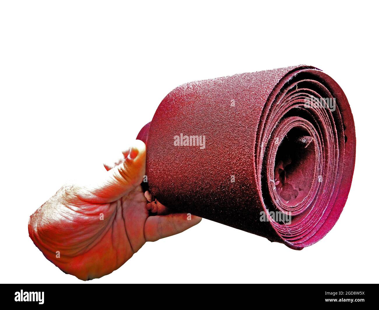 Hand with sandpaper Cut Out Stock Images & Pictures - Alamy