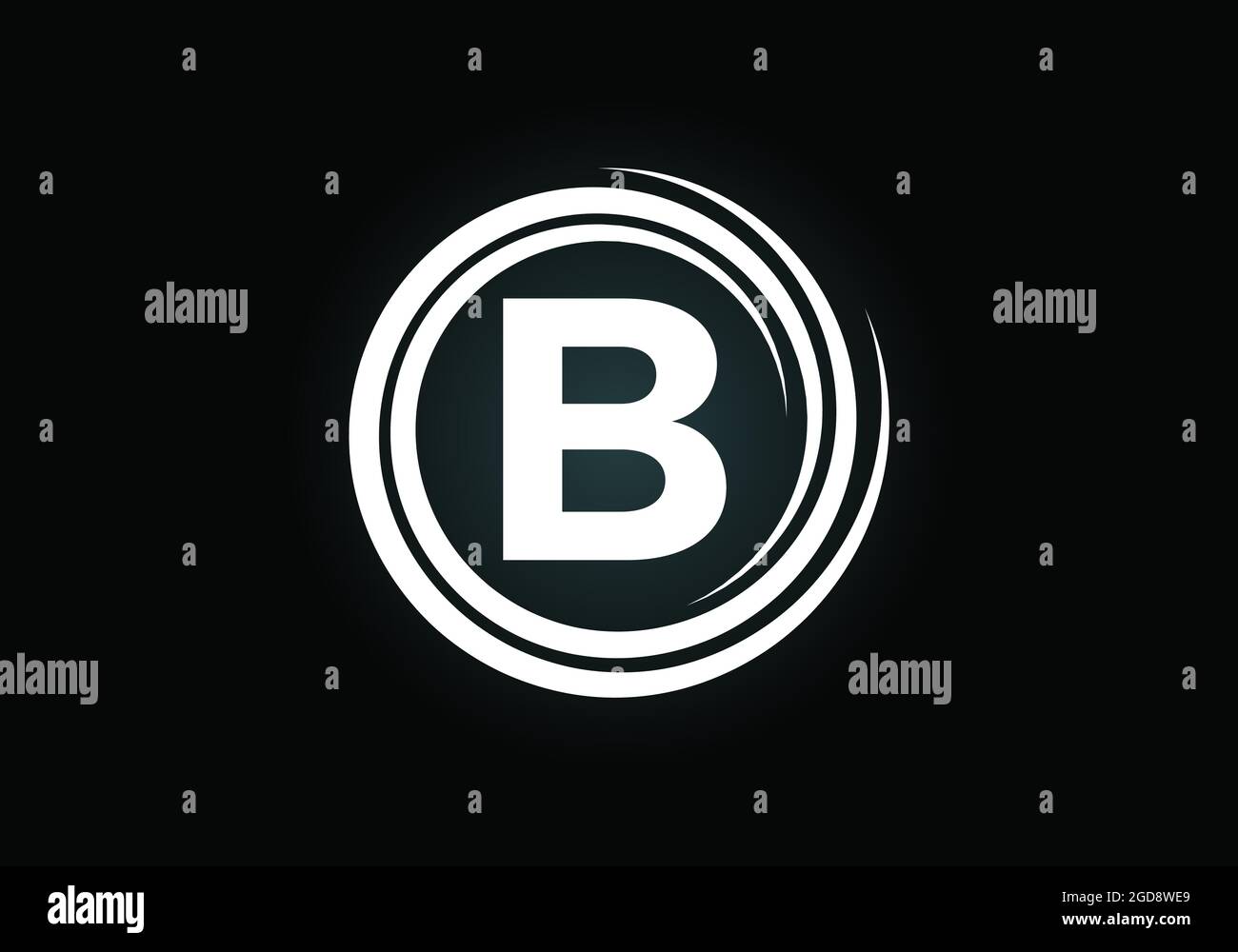 Initial B monogram alphabet in the spiral. Swirl spiral infinity logo ...