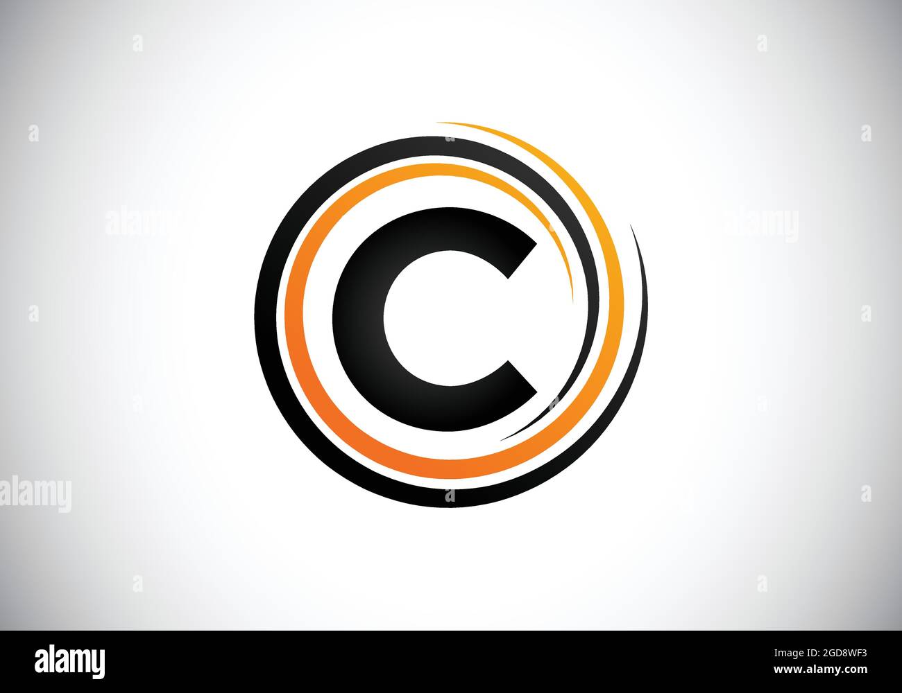 Initial C monogram alphabet in the spiral. Swirl spiral infinity logo ...