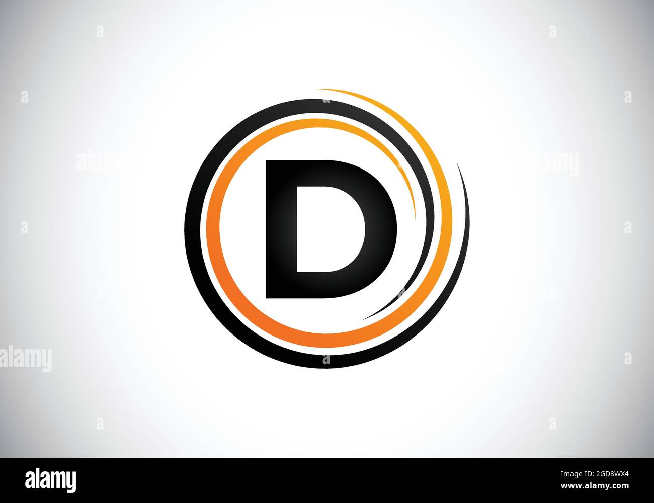 Initial D monogram alphabet in the spiral. Swirl spiral infinity logo ...