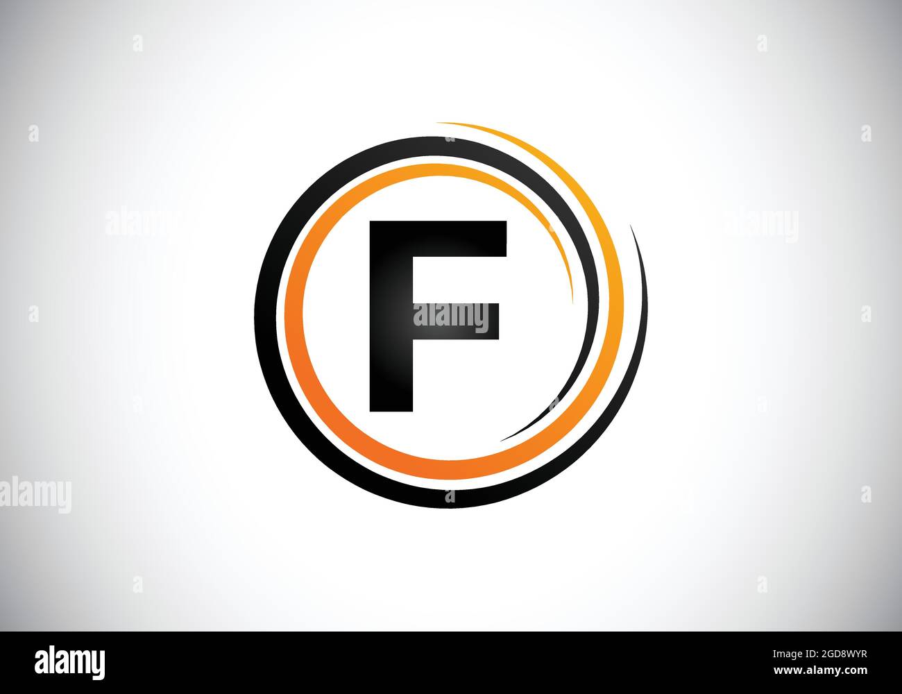 Initial F monogram alphabet in the spiral. Swirl spiral infinity logo ...