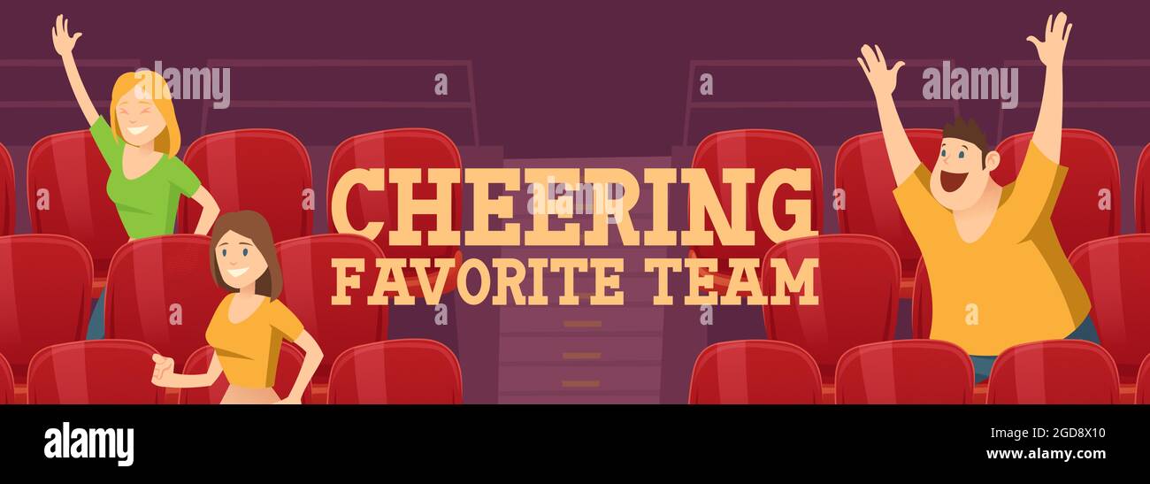 Cartoon people cheering waving hi-res stock photography and images - Alamy