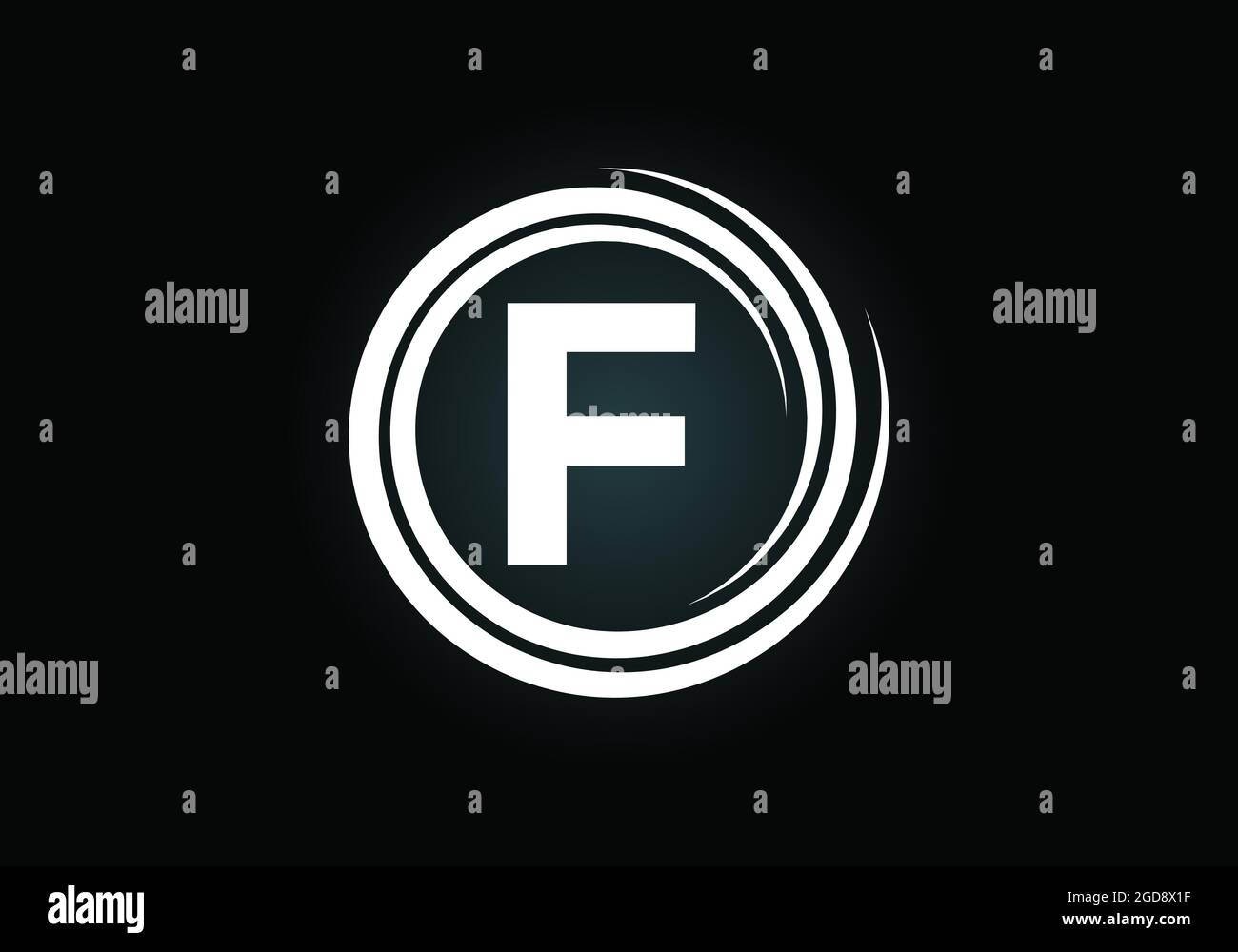 Initial F monogram alphabet in the spiral. Swirl spiral infinity logo ...