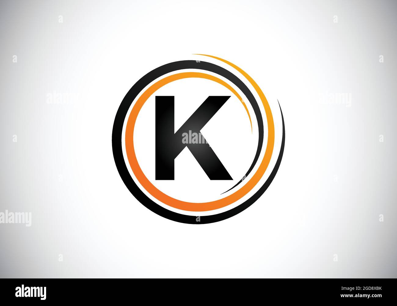 Initial K monogram alphabet in the spiral. Swirl spiral infinity logo ...
