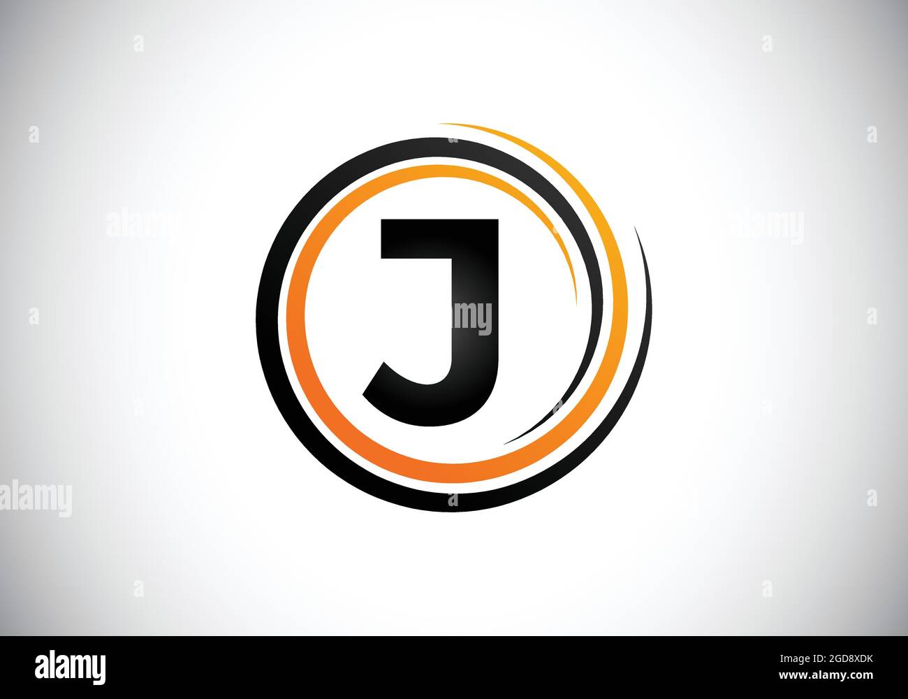 Initial J monogram alphabet in the spiral. Swirl spiral infinity logo ...