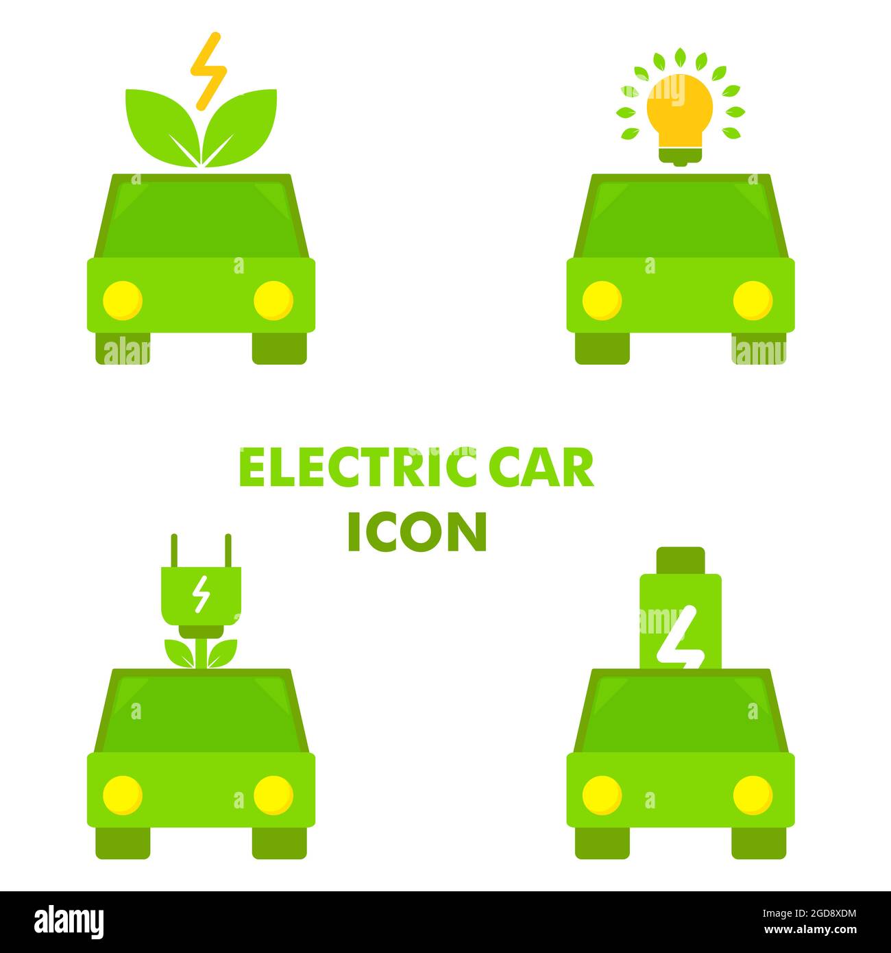 electirc car with energy power icon. electric car icon design concept ...