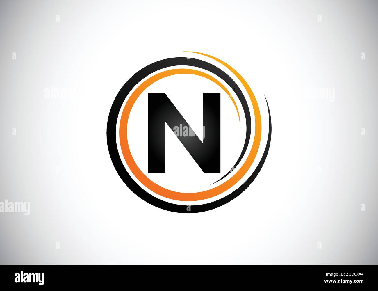 Initial N monogram alphabet in the spiral. Swirl spiral infinity logo ...