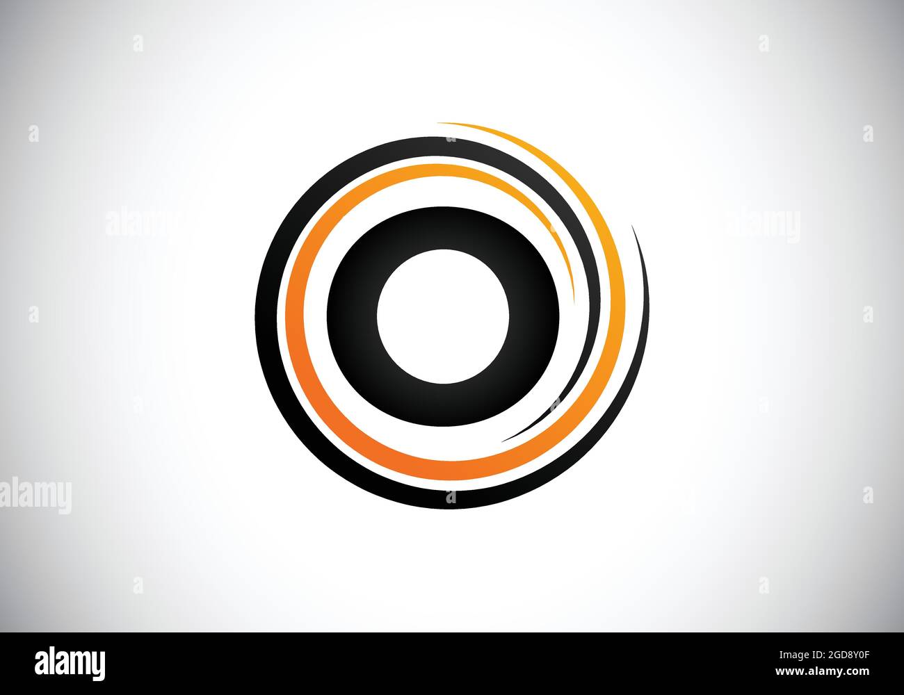 Initial O monogram alphabet in the spiral. Swirl spiral infinity logo ...