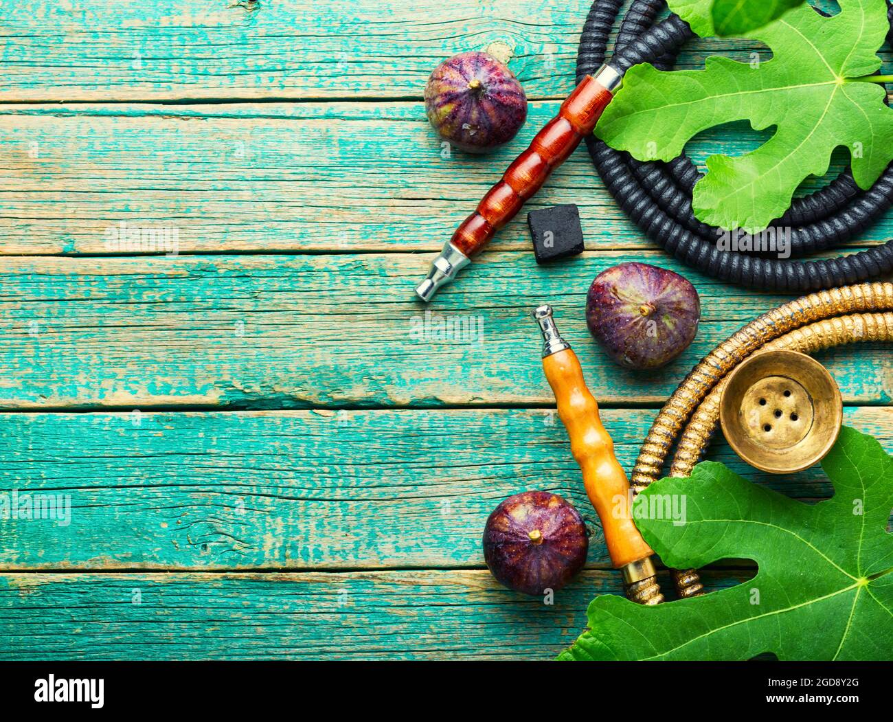 Oriental smoking hookah with fruit tobacco.Trendy hookah.Easy hookah ...