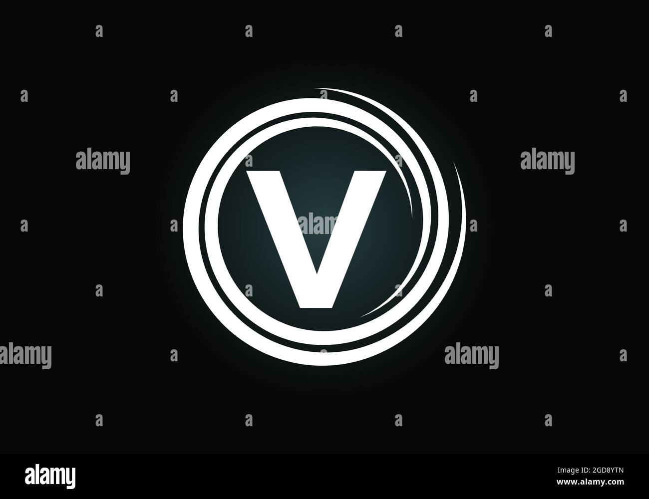 Initial V monogram alphabet in the spiral. Swirl spiral infinity logo ...