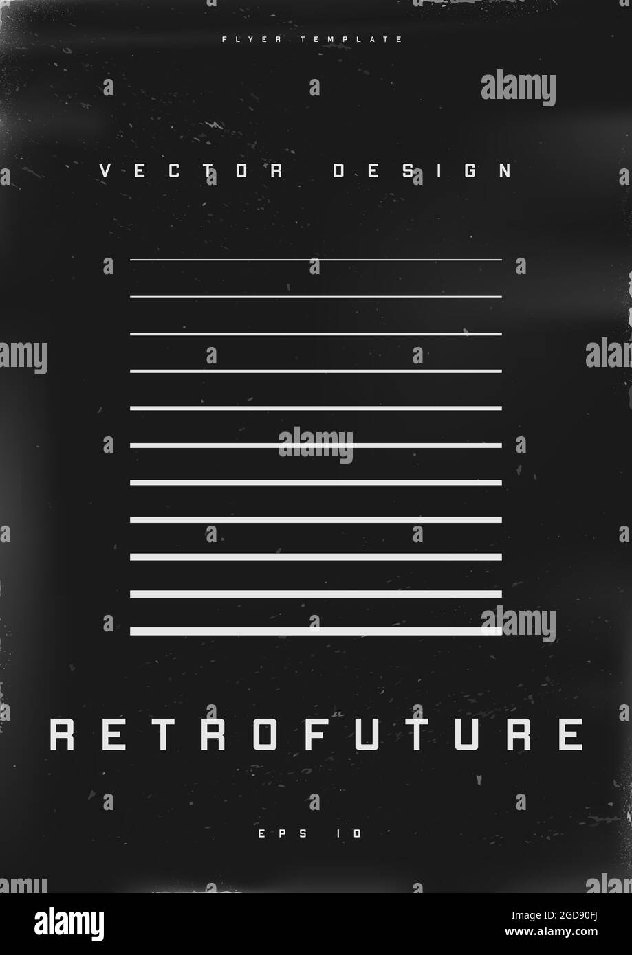 Retrofuturistic poster design. Cyberpunk 80s style poster with ...