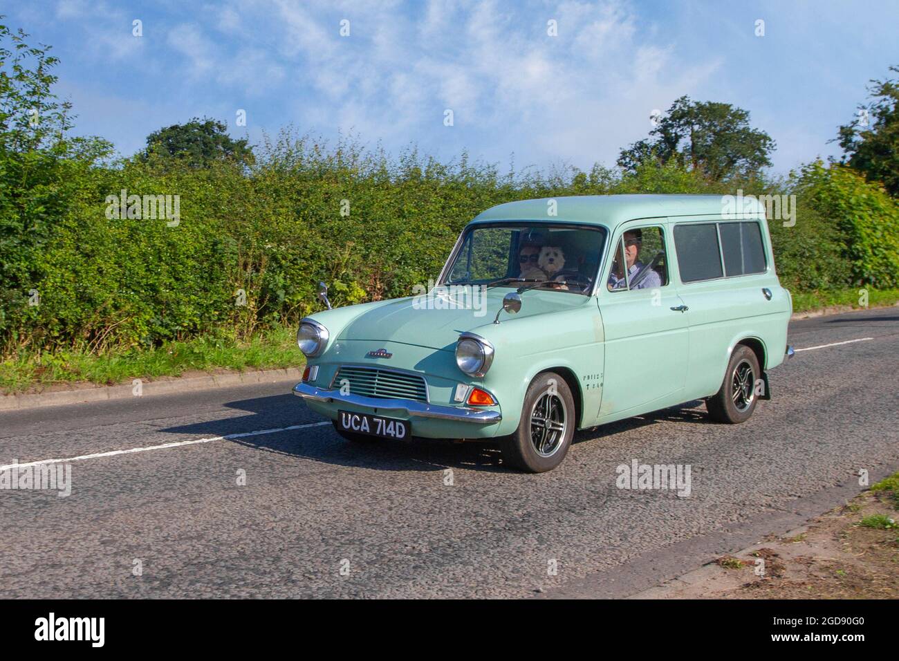 1966 60s sixties green Ford Anglia 307E custom 997cc van en-route to ...