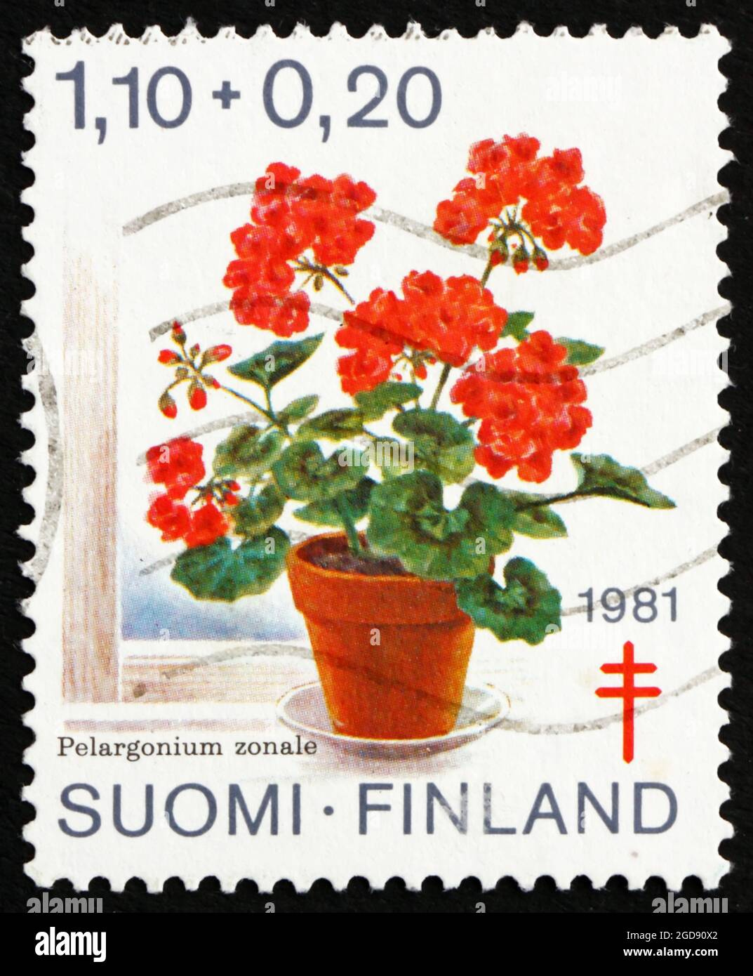FINLAND - CIRCA 1981: a stamp printed in the Finland shows Geranium ...