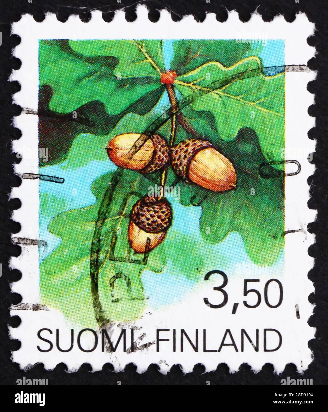 FINLAND - CIRCA 1990: a stamp printed in the Finland shows Acorns, the ...