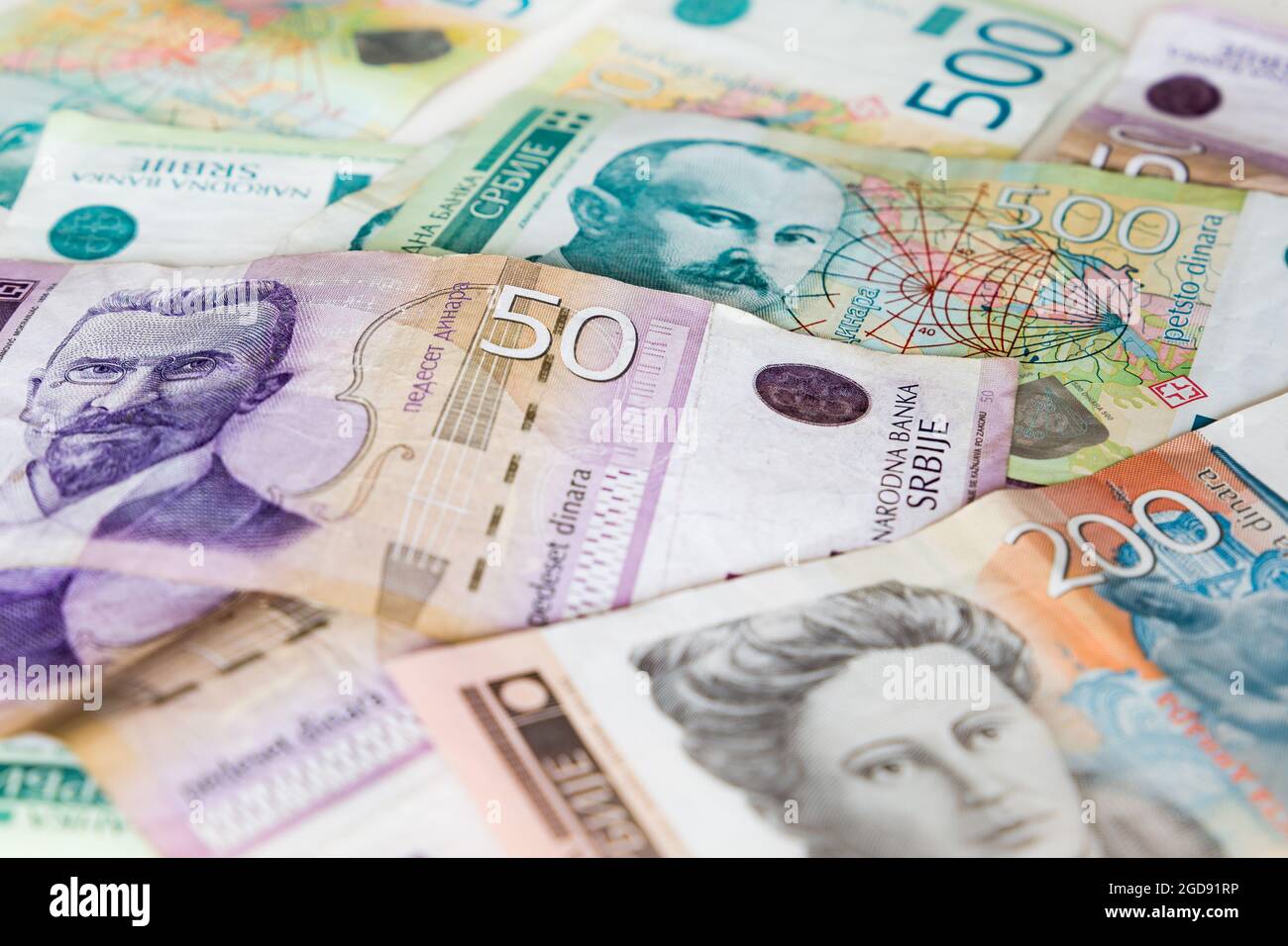 Serbian dinars banknotes. Currency cash money Stock Photo - Alamy