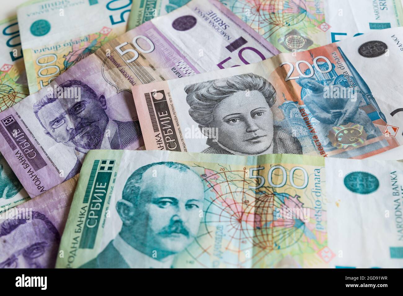 Serbian dinars banknotes. Currency cash money Stock Photo - Alamy