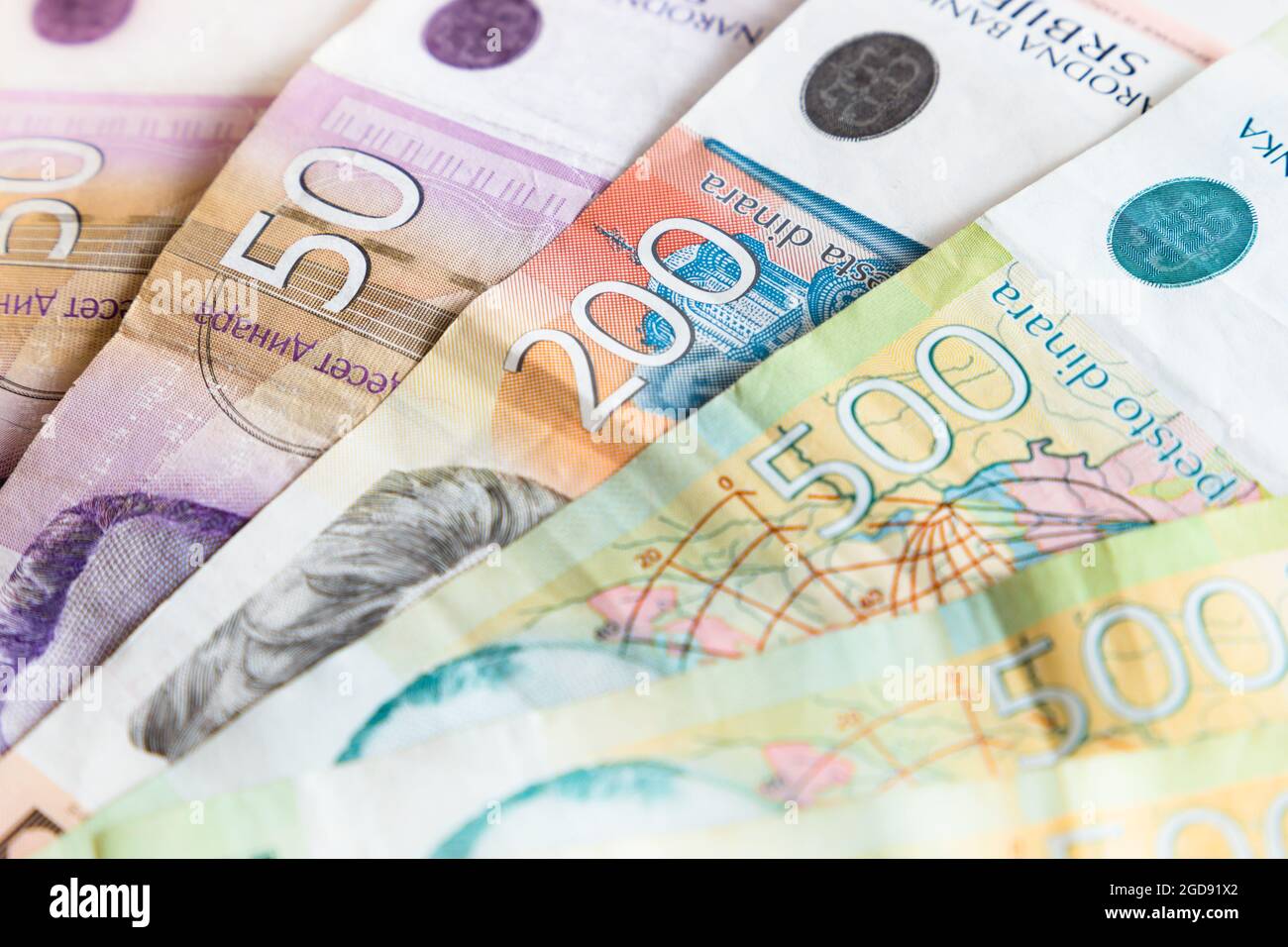 Serbian dinars banknotes. Currency cash money Stock Photo - Alamy