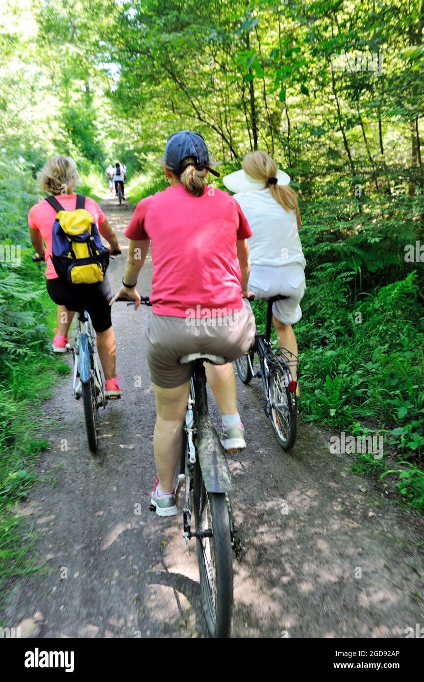 Bike ride in the forest hi-res stock photography and images - Alamy