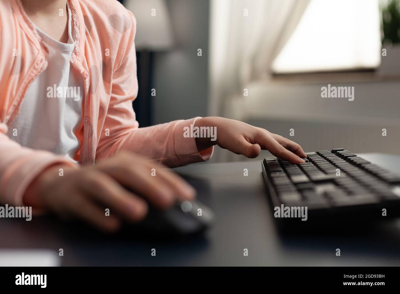 Close up of student hand typing on computer keyboard technology for ...