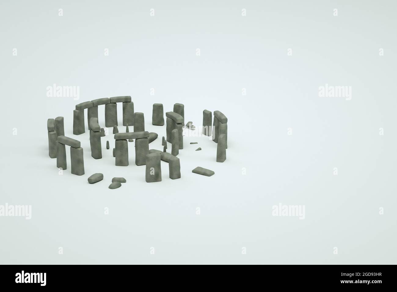 3d models of ancient ruined stone ruins on a white isolated background ...