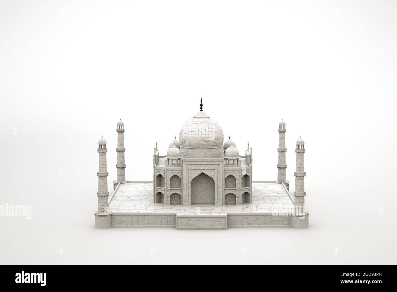 3D model of the Mosque Temple. Ancient Muslim temple on a white ...