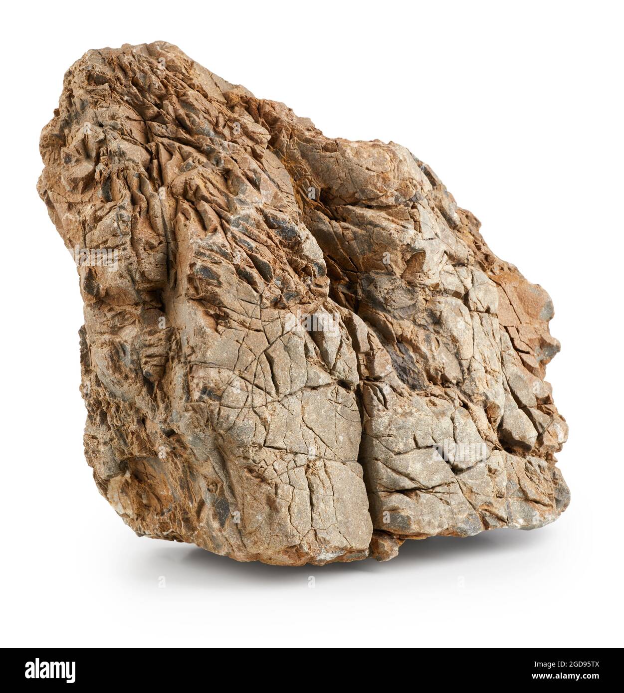 Rock stone isolated on white background Stock Photo - Alamy