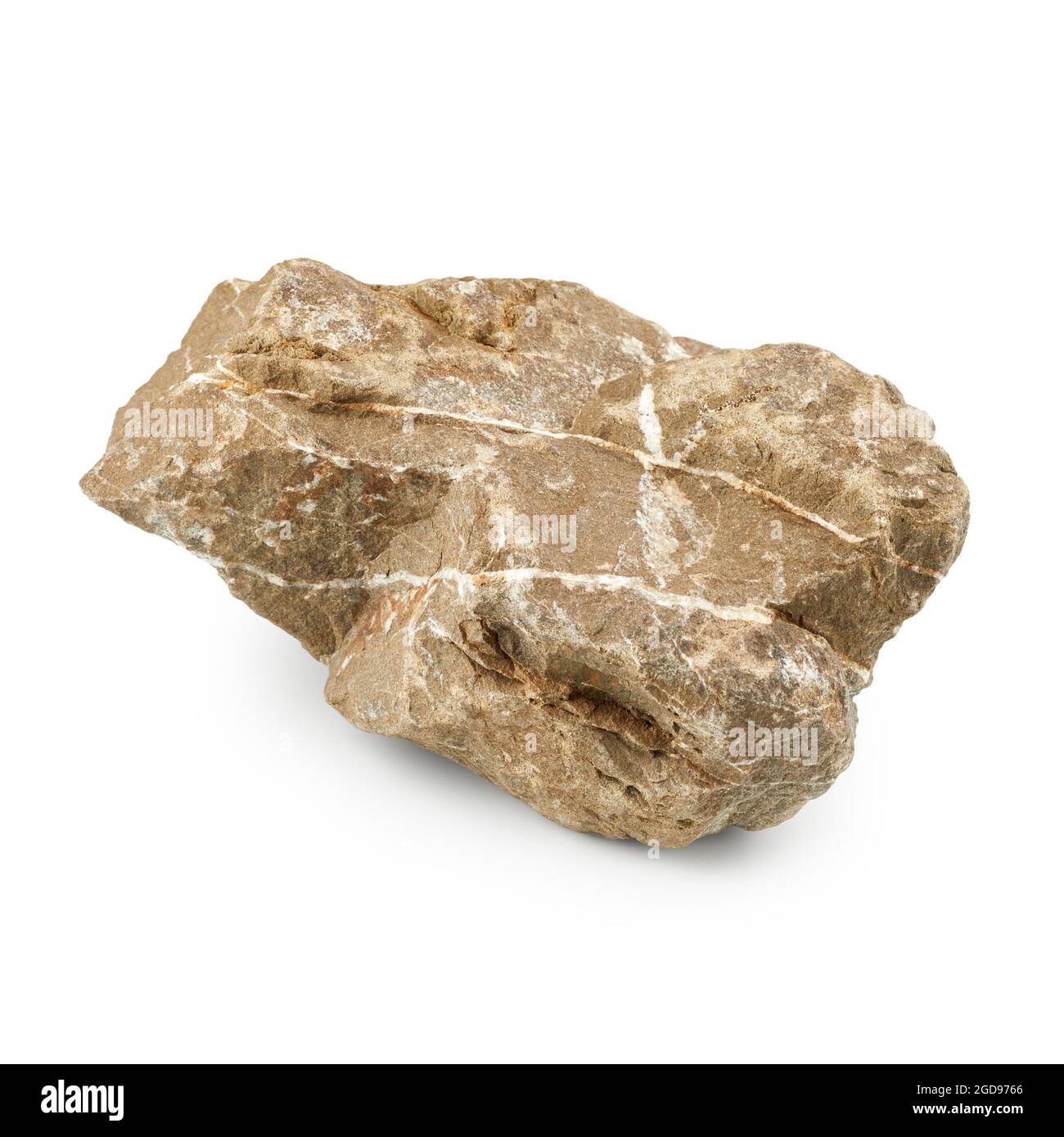 Beige rock isolated on white background Stock Photo - Alamy