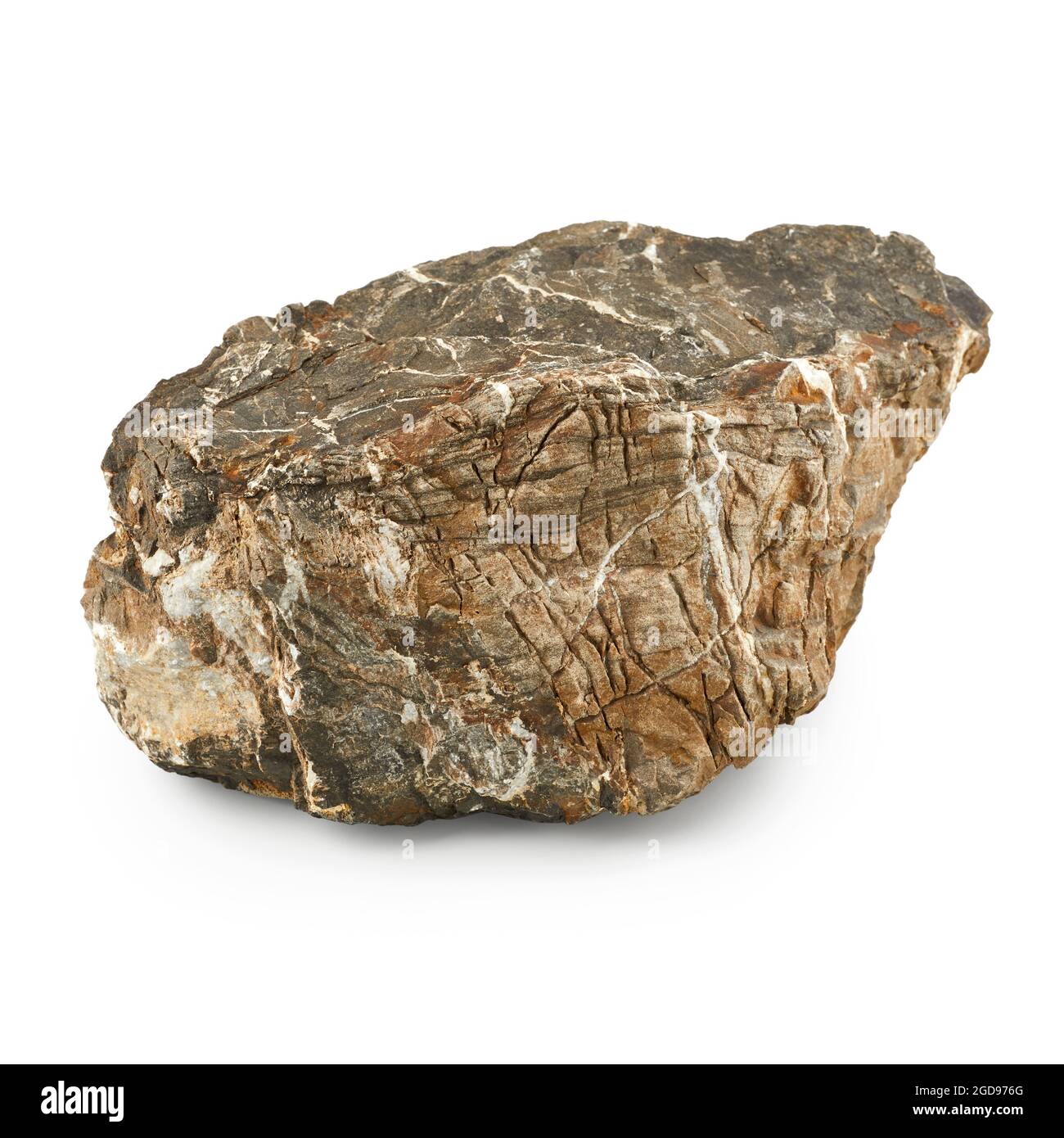 Rock isolated on white background Stock Photo - Alamy
