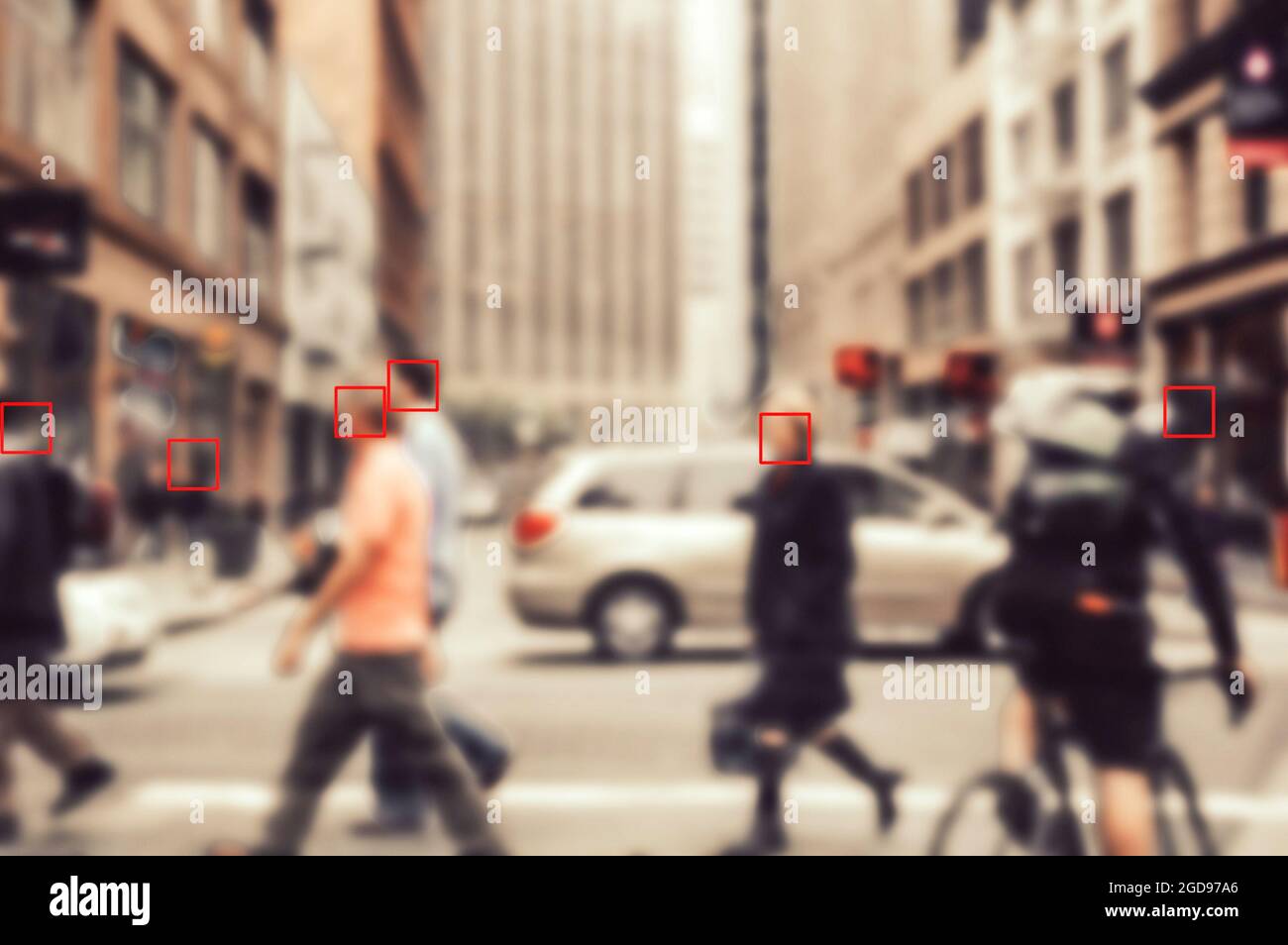 Face recognition signs on people faces Stock Photo - Alamy