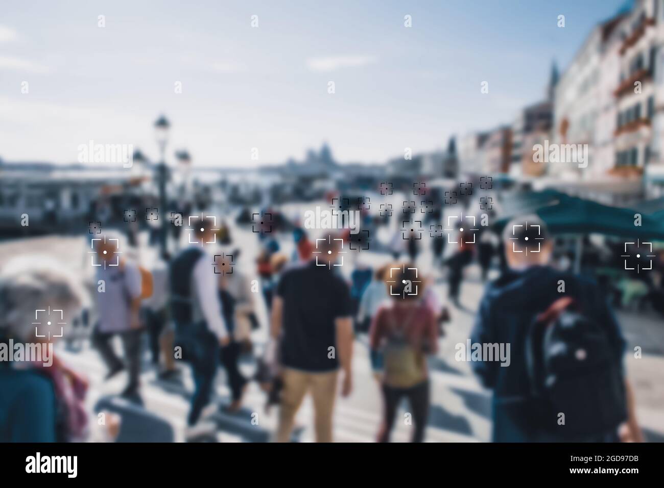 Face recognition signs on people faces Stock Photo - Alamy
