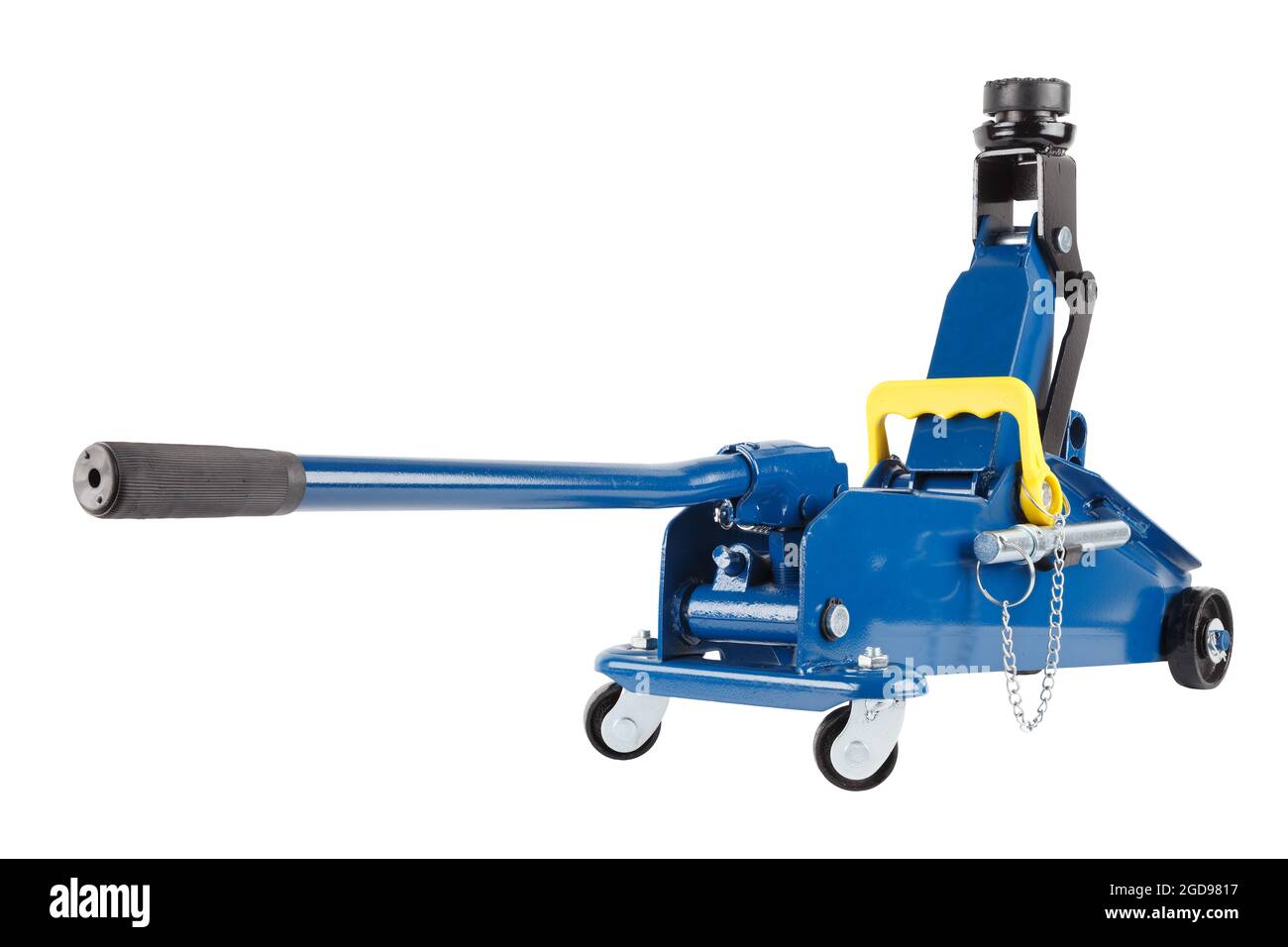 blue hydraulic car jack isolated on white background, 2 ton capacity ...
