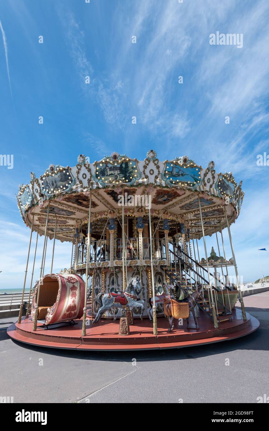 Carousel in a square Stock Photo - Alamy