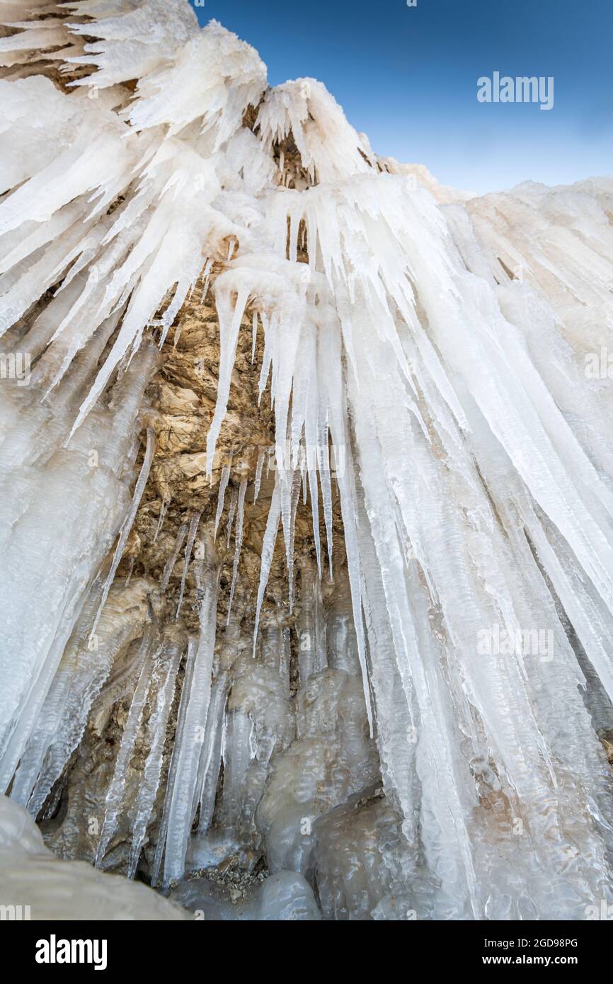 Le cap Blanc-nez sous la glace, France, Côte d'opale, hiver Stock Photo ...