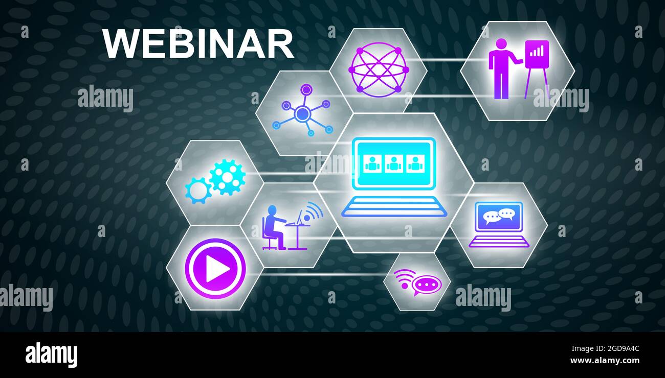 Illustration of a webinar concept Stock Photo - Alamy