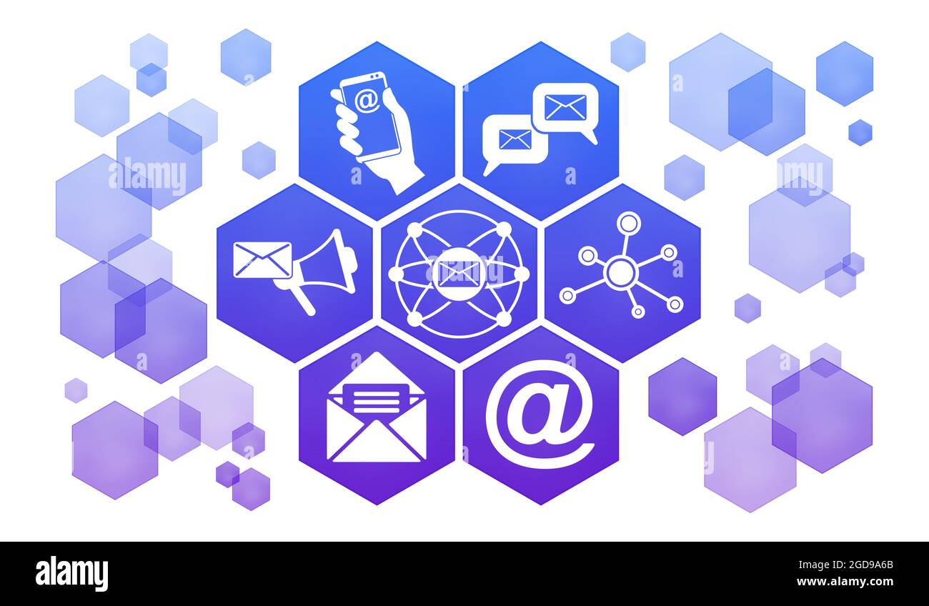 Illustration of an email marketing concept Stock Photo - Alamy