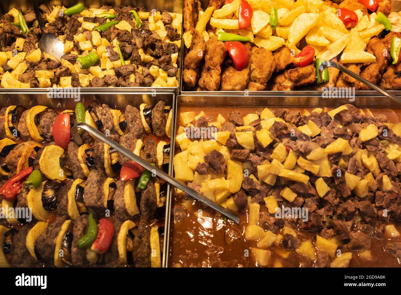 Istanbul, Turkey. August 3rd 2021 Trays of Mixed Traditional Turkish ...