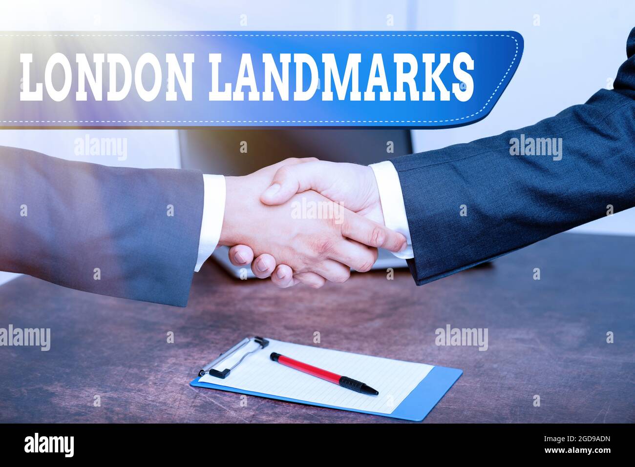 Hand writing sign London Landmarks. Concept meaning most iconic ...
