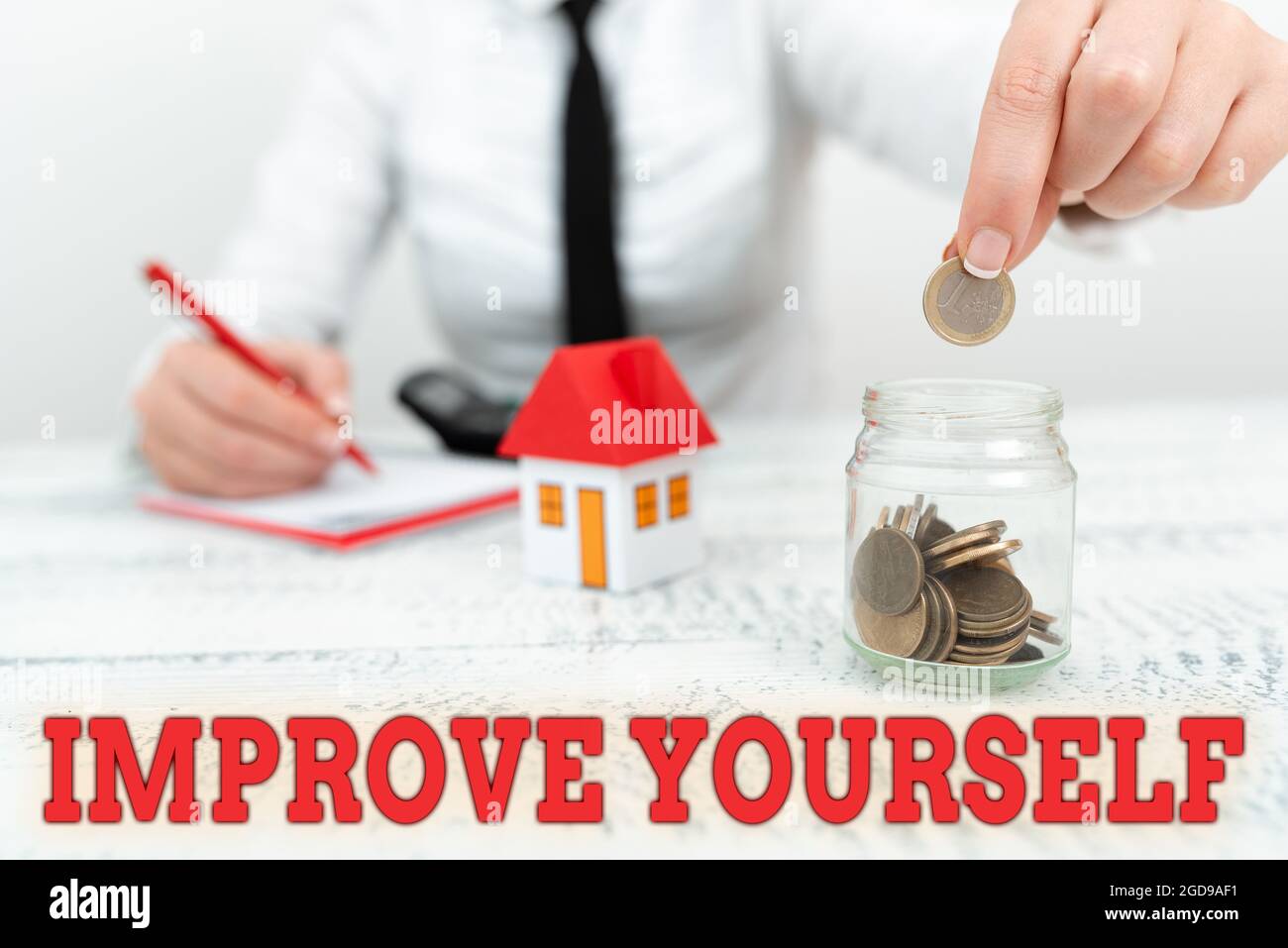 Text sign showing Improve Yourself. Business showcase making yourself a ...